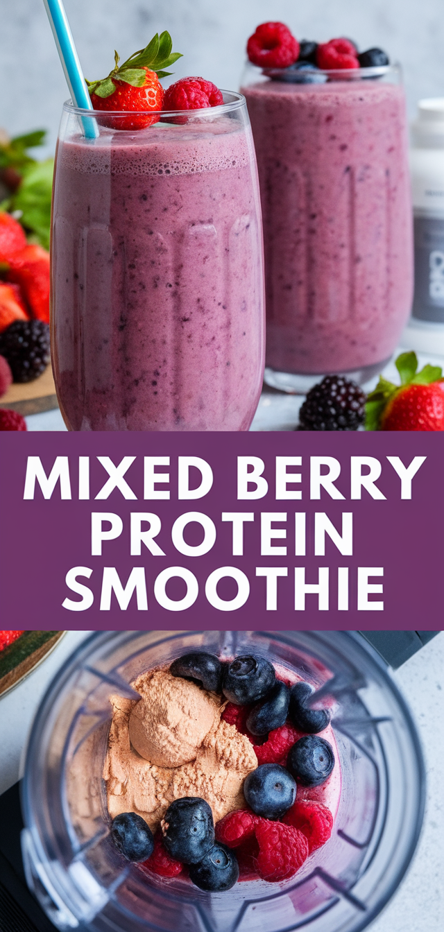 Mixed Berry Protein Smoothie – Bowl N Balance