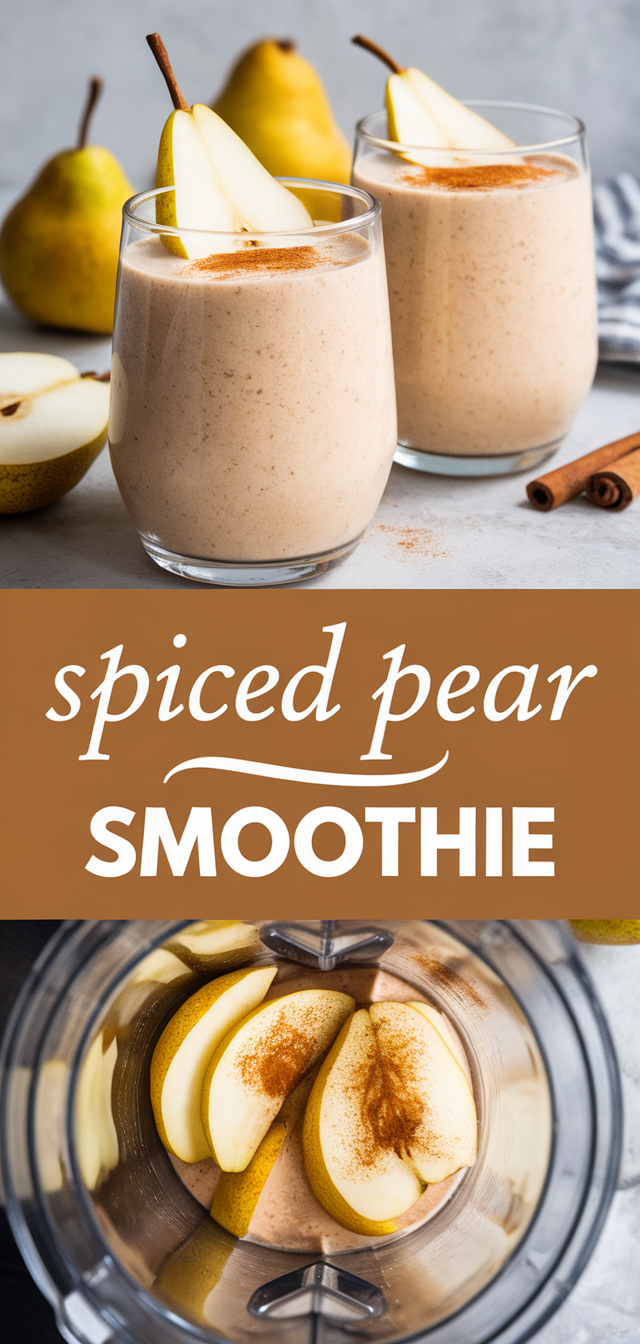 Creamy Spiced Pear Smoothie - Bowl N Balance