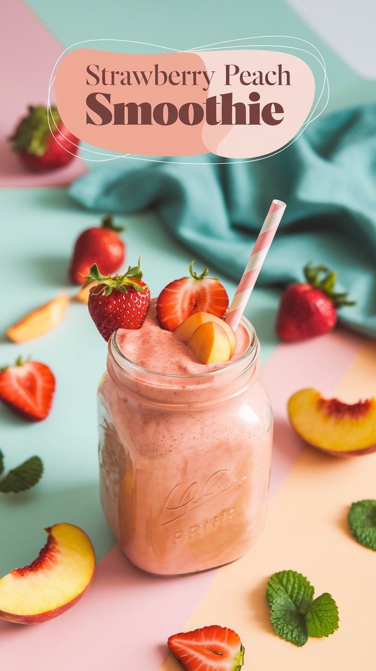 Strawberry Peach Smoothie - Bowl N Balance
