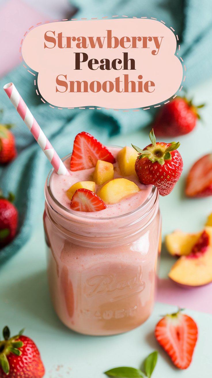 Strawberry Peach Smoothie - Bowl N Balance
