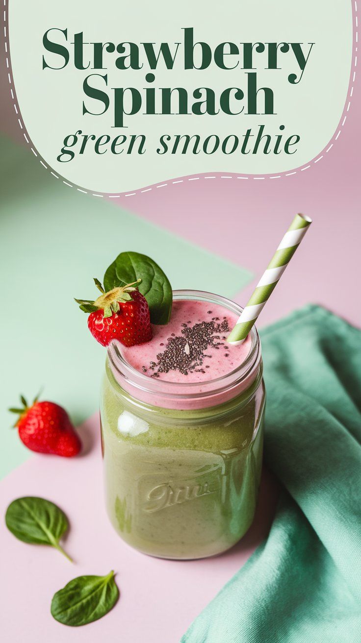 Strawberry Spinach Green Smoothie – Bowl N Balance