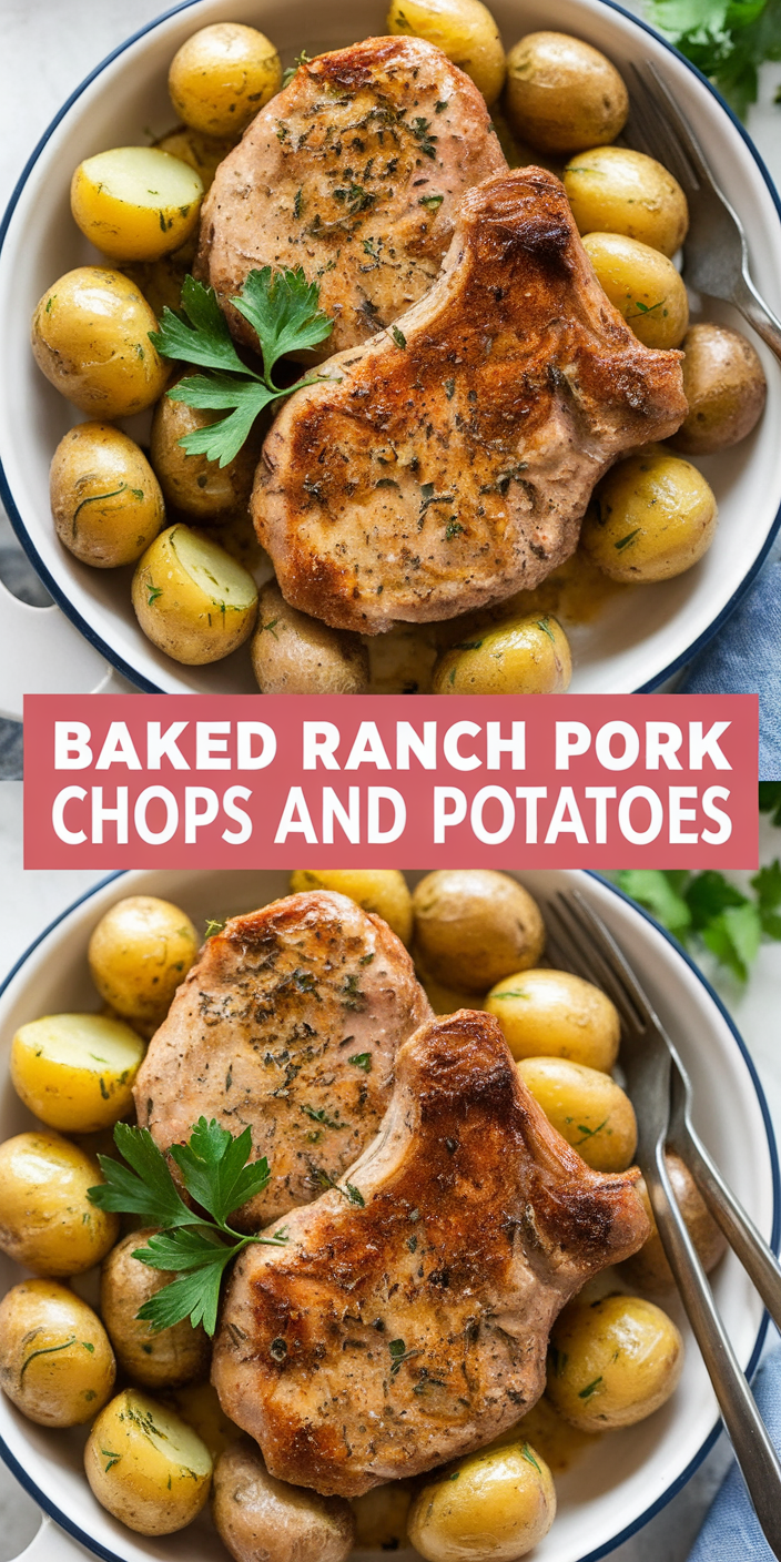 Baked ranch pork chops and potatoes – Bowl N Balance