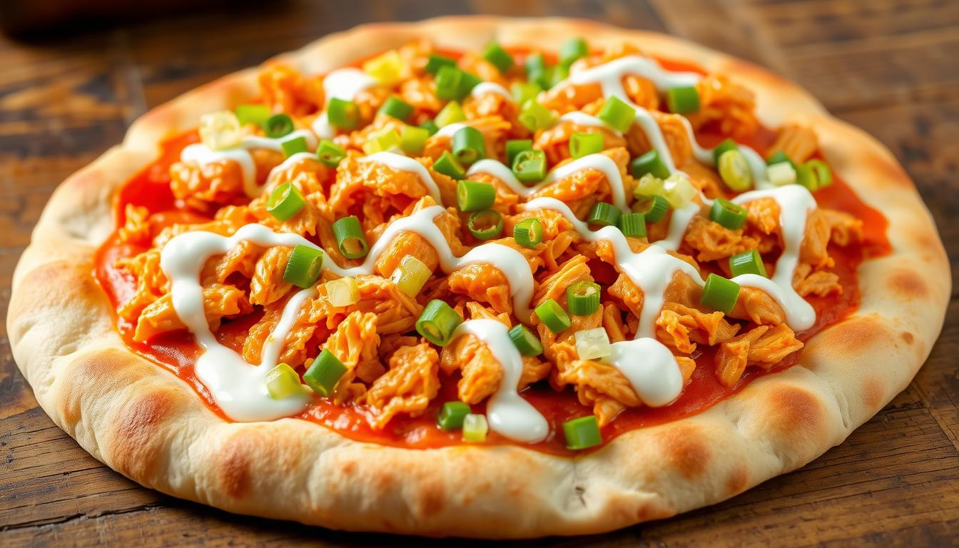 Buffalo Chicken Flatbread Pizza - Bowl N Balance