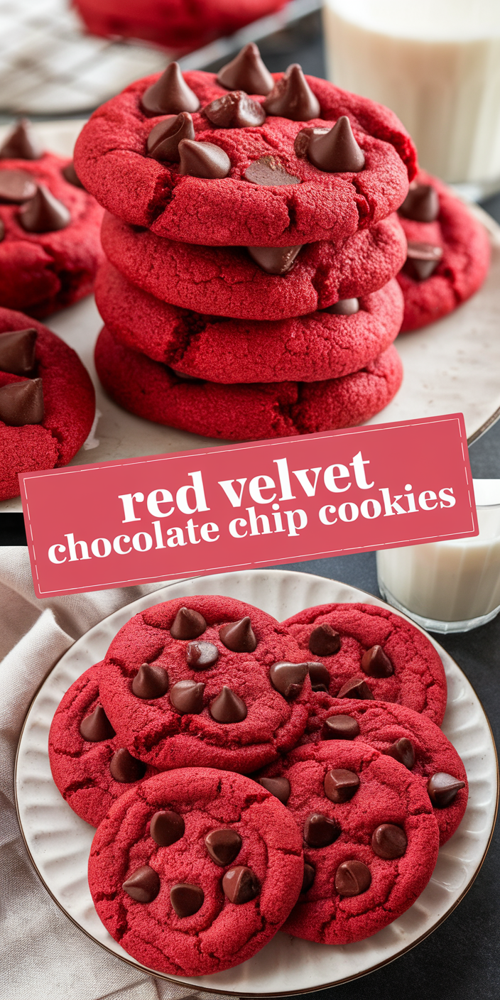 Red Velvet Chocolate Chip Cookies - Bowl N Balance