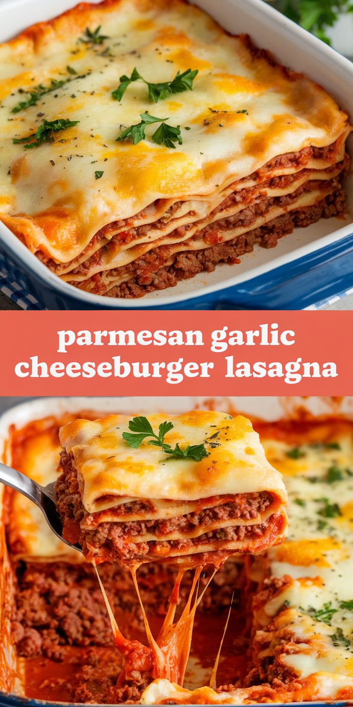 Parmesan Garlic Cheeseburger Lasagna - Bowl N Balance